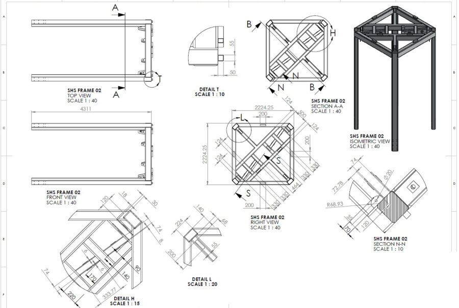 2D Shop Drawings Service - CAD Drafting Singapore