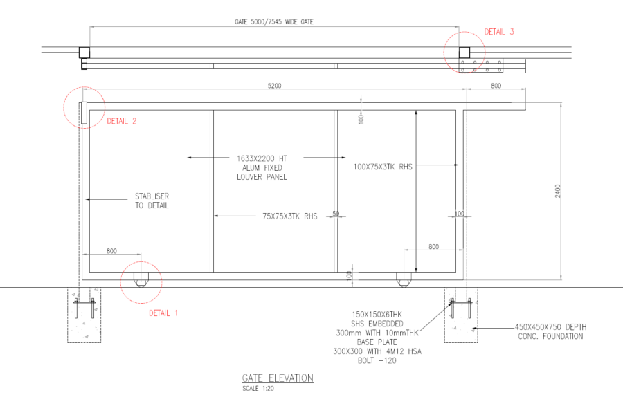 Gate Submission Drawing | 2D Drafting Service Portfolio